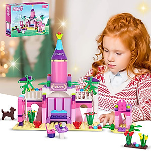 BRICK STORY Girls Princess Castle Building Blocks Toys 178 Pieces Pink Palace Fairy Castle Building Set Girls Friends Construction Toy Castle Playset Great Small Gift for Kids Age 6 7 8 9 10 and up