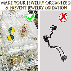 LingLingo Earring Organizer Case Travel Jewelry Organizer Transparent Jewelry Storage Book for Necklace Bracelet Ring Holder with Small Clear Zippered Pouch