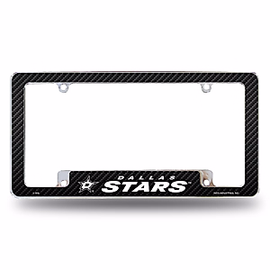 Rico Industries NHL Dallas Stars Black 12" x 6" Chrome All Over Automotive License Plate Frame for Car/Truck/SUV