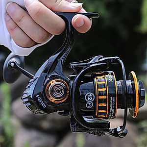 Sougayilang Spinning Reel, Lightweight Reels 12+1 Stainless BB Ultra Smooth Fishing Reel for Freshwater-2000