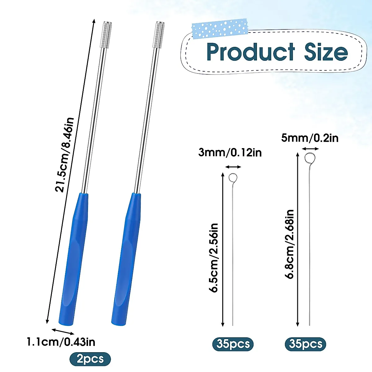 2 Pieces Inoculation Loop Mycology Reusable Supplies Inoculation Loop Kit with 70 Replaceable Chromium Alloy Needle Tip Inoculation Loops for Kit Laboratory Research Tools
