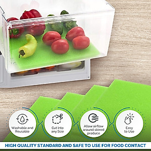 Dualplex® Fruit & Veggie Life Extender Liner for Fridge Refrigerator Drawers, 12 x 15 Inches, 4 Pack Includes 2 Yellow 2 Green – Extends The Life of Your Produce Stays Fresh & Prevents Spoilage