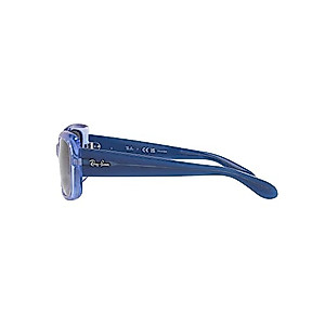 Ray-Ban Women's RB4389 Square Sunglasses, Transparent Light Violet/Blue Gradient Polarized, 55 mm