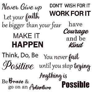 Inspirational Wall Decals Quotes, Motivational Affirmation Wall Stickers, Vinyl Wall Quotes Stickers, Peel & Stick Positive Sayings for Bedroom/Living Room/Bathroom/Office Wall Décor