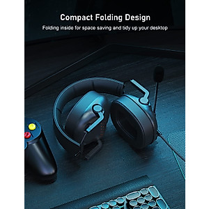 SENZER SG550 USB Folding Gaming Headset for PC, Portable, 7.1 Surround Sound Headset for Computer with Noise Canceling Microphone, for Laptop