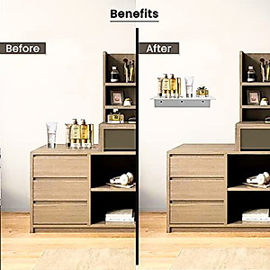 SIMOND STORE White Floating Shelves for Wall - 12" X 8" Small Floating Shelves - Metal Heavy Duty Floating Shelves Brackets for Gaming, Console, Playstation Shelf, Tv Shelf for Wall Mounted Tv