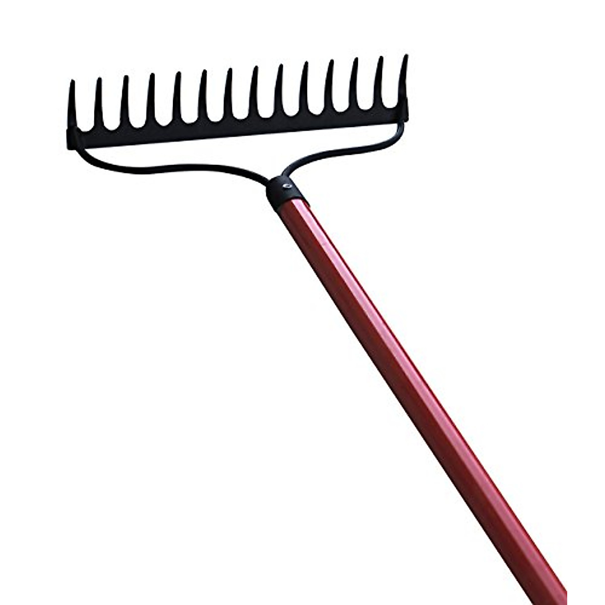 TABOR TOOLS J205A Level Head Rake with Strong Long 54 Inch Fiberglass Handle, 14-Tine Garden Rake.