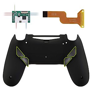 eXtremeRate Soft Touch Black Dawn Programable Remap Kit for PS4 Controller with Upgrade Board & Redesigned Back Shell & 4 Back Buttons - Compatible with JDM-040/050/055 - Controller NOT Included