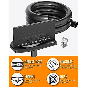 Rear Grease Drainage Funnel for Blackstone Grease Cup Upgrade, Integrated Grease Gate, Innovative Blackstone Accessories, Flexible Large Capacity, Liners Free