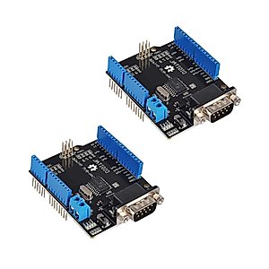 KOOBOOK 2Pcs MCP2515 CAN Bus Shield Controller Expansion Board Development Board SPI Interface Communication Speed High for Arduino