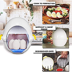 Eggpod by Emson Egg Cooker Wireless Microwave Hardboiled Egg Maker, Cooker, Egg Boiler & Steamer, 4 Perfectly-Cooked Hard boiled Eggs in Under 9 minutes As Seen On TV