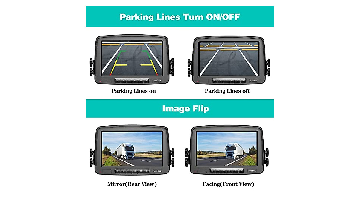 Nuoenx Wireless Backup Camera, 7 Inch Monitor Rear View Camera System ...