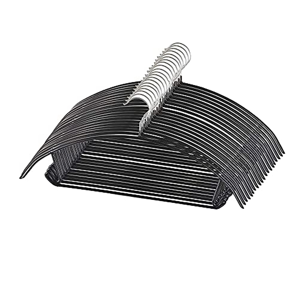 ShgHzz Premium PVC Coating Metal Hangers 20 Pack, Heavyduty, Non Slip Slimline, Suit Jacket T Shirt Hangers, Gold Hooks, Space Saving Clothes Hanger (Black)