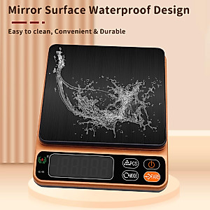 SCALE JAZZ Food Kitchen Scale for Cooking Baking Meal Prep Digital Kitchen Scale Grams Milliliters 1.1lbs/500g 0.01g/ 0.00035ozPreciseGraduation Backlit Display Battery Included