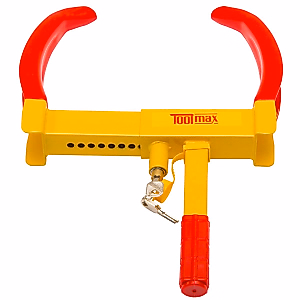 Goplus Heavy Duty Trailer Lock Wheel Clamp, Adjustable Anti-Theft Tire Lock Boot for Car Truck RV Boat Trailer Automotive Golf Carts w/Three Keys