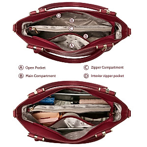 FOXLOVER Cow Leather Tote Bags for Women Large Capacity Top-Handle Handbag  Crocodile Pattern Women’s Shoulder Bag Purse Ladies Casual Crossbody Bag Hobo Bags