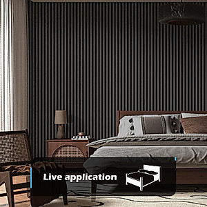 Art3d 2-Pack 108" x 12" Acoustic Wood Panels for Wall, Soundproof Wood Slat Panel for Wall and Ceiling, 3D Fluted Sound Absorbing Paneling for Interior Wall Decor, Living Room, Bedroom - Blackwood