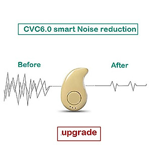 HOVTOIL Mini Headset Mini Wireless Bluetooth V4.1 Sport Earphone Headset Headphone Compatible with Phone PC High Performance Easy to Use Golden