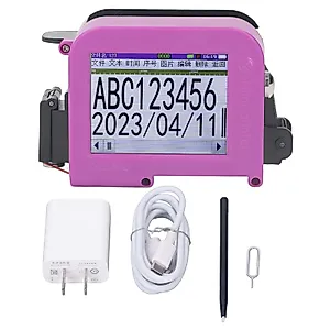Naroote Handheld Printer, Handheld Inkjet Printer Mini Pocket Printer Portable LED Inkjet Coder for Logo Date Label 100?240V (US Plug 100?240V)