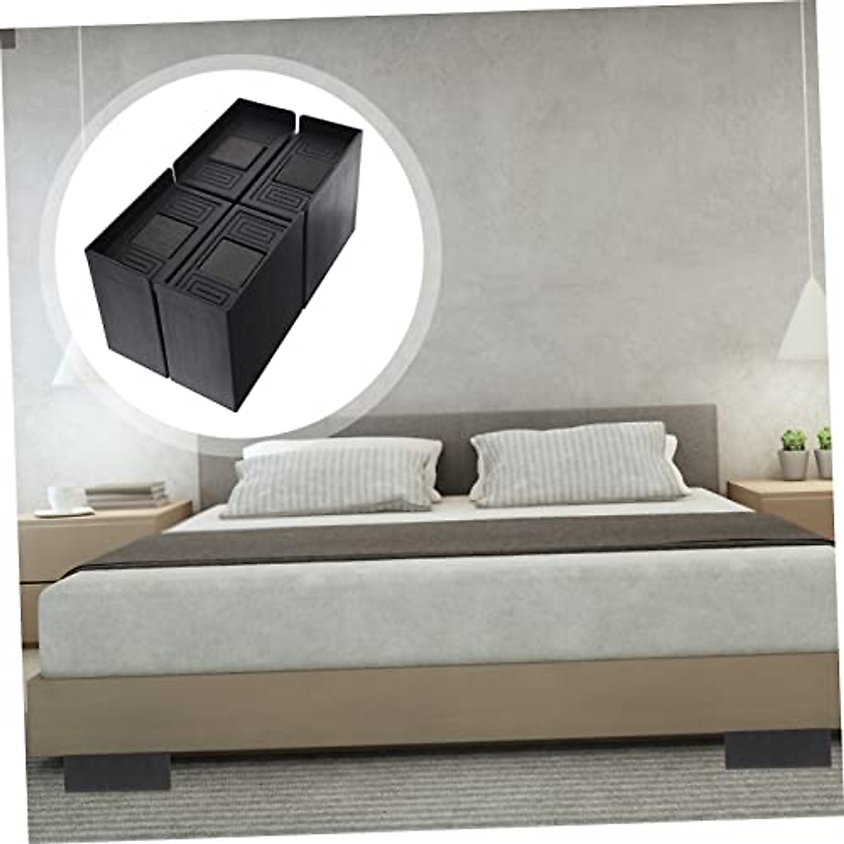 Homoyoyo 4pcs Heightening Pads Chair Foot Pads Vintage Bed Frame Metal Bed Frame Couch Feet White Bed Desk Risers for Desk Legs Bed Risers 4 Inch Couch Lifters for a Sofa Bed Frame Risers