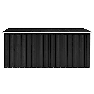 Tidyard Garden Shed with Double Sliding Doors Galvanized Steel Tool Shed Metal Pool Supplies Organizer for Patio, Backyard, Lawn, Outdoor Furniture 101.2 x 154.3 x 71.3 Inches (W x D x H)