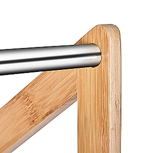 ToiletTree Products Bamboo Towel Rack Holder for Bathrooms (3 Tier) - Freestanding Beach Towel & Poolside Rack with Bottom Storage Shelf – Organizer for Bath, Hand Towel, Wash Cloths