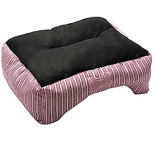 Hollypet TC Fabric Plush Small Dog Cat Bed Self-Warming Pet Bed, Pink