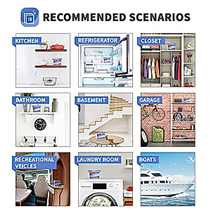 Vacplus Moisture Absorbers, Fragrant Dehumidifiers for Closet, 10.5 Oz, Humidity Absorber Boxes Collect Extra Moisture in Bathroom, Kitchen & Study, Moisture Absorbers for Closet, Linen Scent, 6 Pack (Linen Scent)