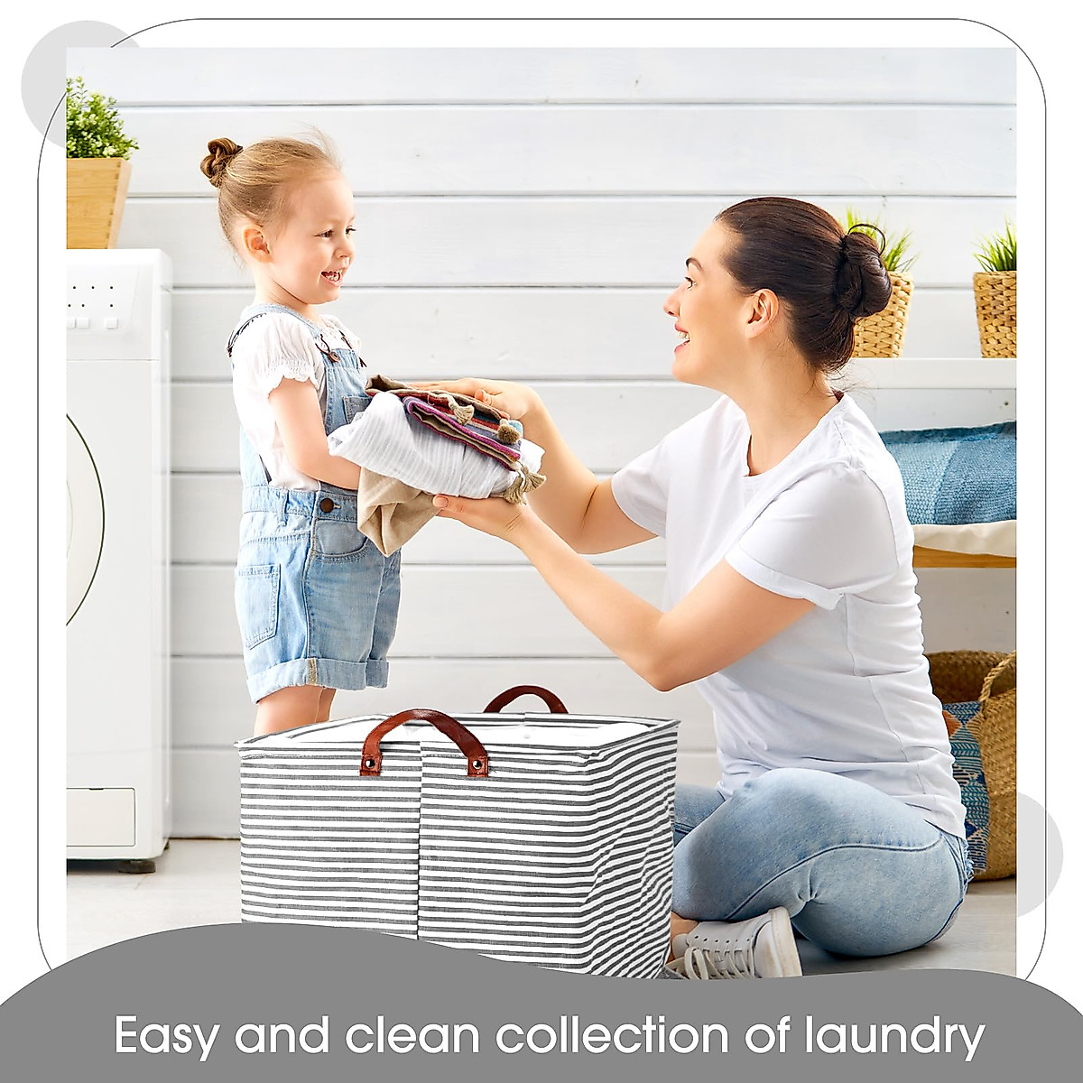 8 Pack 70l Extra Large Storage Bins Closet Organizers and Storage Large Blanket Basket for Shelves Canvas Storage Bin with Handle and Drawstring Cover for Clothing Comforters Toys, 22 x 15 x 13 Inch