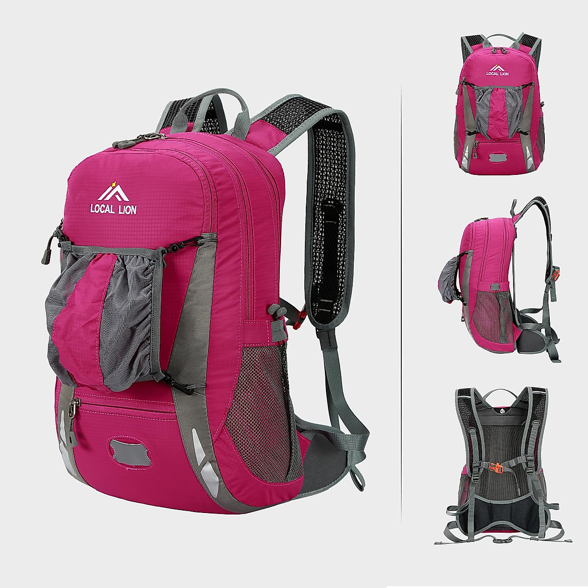 LOCALLION 20L Hiking Daypack Ultralight Bike Rucksack Backpack Outdoor Sports Daypack for Running (red)