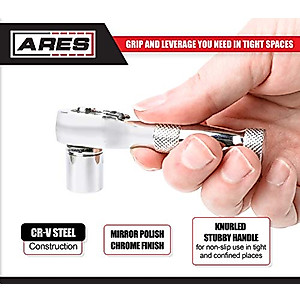 ARES 42035-1/4-Inch Drive 72-Tooth Stubby Ratchet - Chrome Vanadium Steel Construction and Mirror Polish Finish - 3.35-Inch Length - Quick Release Reversible Head