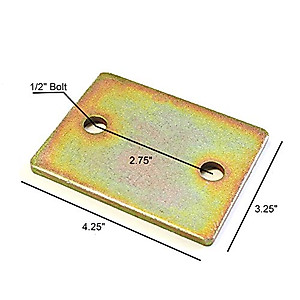 (Pack of 3) 5/16in Bolt On Grab Hook Mount with Backer Plate - Complete Hardware Included