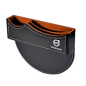 NEEARI Suitable for Volvo S60 V60 S90 V90 XC40 XC60 XC90 Seat Gap Filler, Console Organizer, Car Pocket, Seat Catcher, Interior Accessories Seat Crevice Storage Box (black)