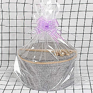 Holvyt Large Clear Basket Bags, 20 Pack 32"x 46" Gift Wrap Cellophane Bags Plastic Package for Baskets and Gifts