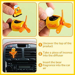 Duck Car Air Freshener Cute Diffuser Rotating Propeller Outlet Vent Fresheners Automotive Duck Air Fresheners Aromatherapy Ornament Car Accessories(Duck Style)