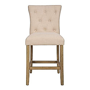 Ball & Cast Counter Height Stool Barstool 24 Inch Seat Height Beige Set of 2