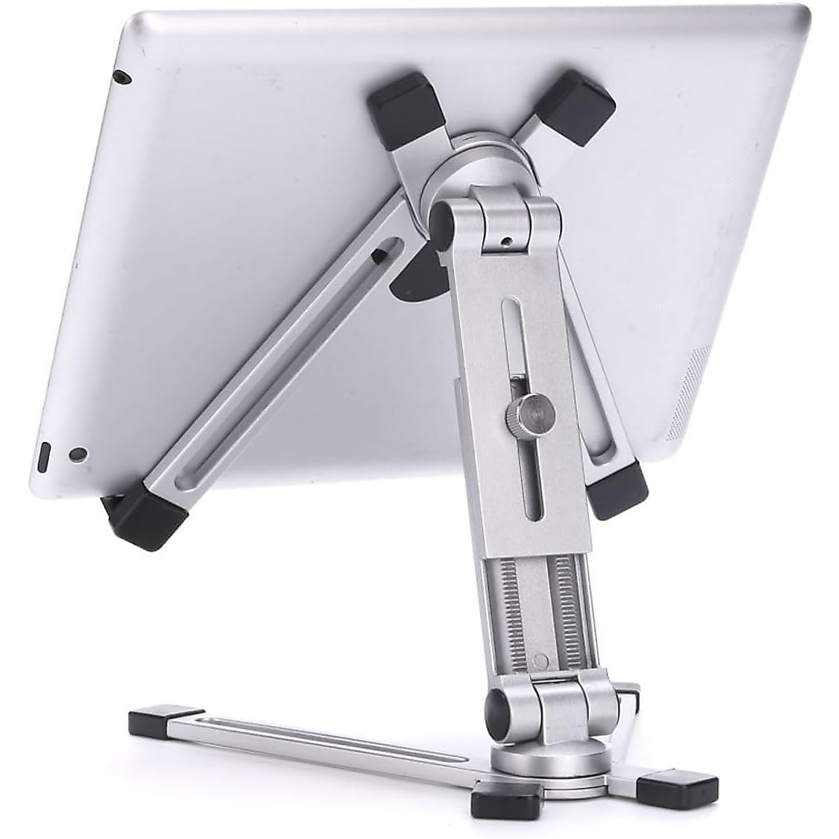 FUZADEL Portable Fold-Up Travel Stand Aluminum, Universal Tablet Stand Holder Foldable Multi-Angle Adjustable Stand for Tablet/Phone/Notebook/Tablet Holder for Surface Notebook Monitor Stand