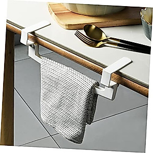 Zerodeko 2 Pcs Door Hook Black Washcloths Black Towel Holder Black Towel Bar Hand Towel Rack Towel Hanger for Door Bar Cabinet Dish Cloth Rack Towel Plastic Holder Bathroom Towel Rack White