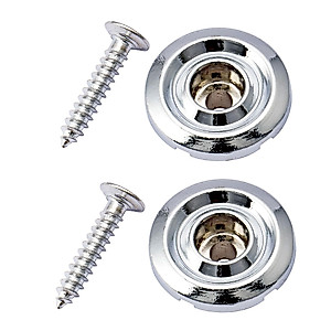 Musiclily Round Bass Guitar String Retainer String Tree Guides for Jazz Bass/Precision Bass, Chrome(Pack of 2)