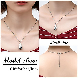 Carved Teardrop Keepsake Ashes Necklace Urn Pendant Cremation Memorial Jewelry Always in my heart