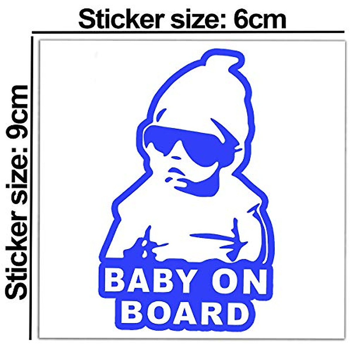 2 x Vinyl Self-Adhesive Stickers Hangover Baby on Board Decal Funny Blue Car Window Auto B 168