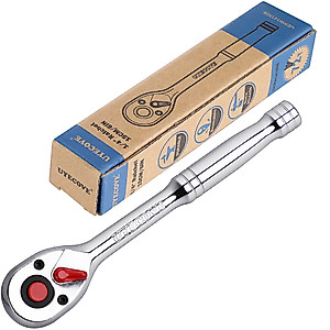 UYECOVE 1/4 Inch Drive Ratchet Wrench, 1/4 Ratchet, Socket Wrench, 72-Tooth Quick-release Reversible Cr-Mo Head, Chrome Steel Made - 5.9''15cm