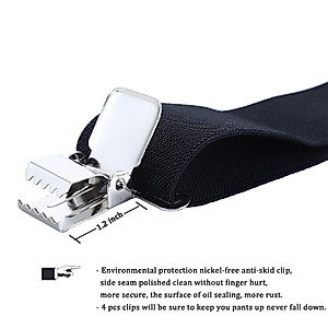 AWAYTR Men Utility Suspenders Adjustable Elastic - Heavy Duty 2 Inch Wide X Shape Strong Clip Suspender (Black)