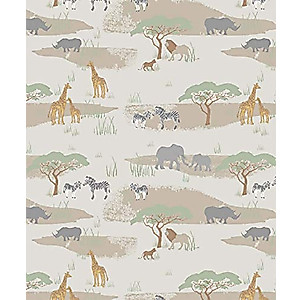 SARANONI Swaddle Blanket with Giraffe, Elephant, Zebra & Rhino Designed Muslin Swaddle Blankets (The Savannah)