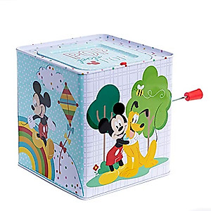 KIDS PREFERRED Disney Baby Mickey Mouse Jack in The Box Musical Toys for Babies and Toddlers, Plays “The Mickey Mouse March” Mickey Springs Out from A Colorful Box