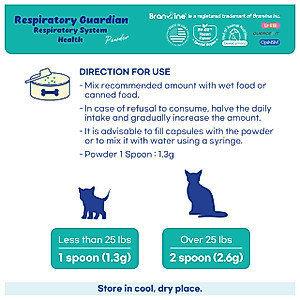 Branvine Respiratory Guardian for Cats - Supports Lung Health, Nasal, Bronchial and Oxygen, Vegan Bacon Flavor (117g) with Quercefit® and Respiratory Probiotics