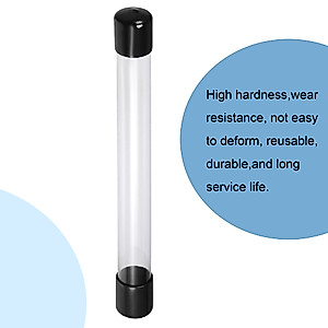 MECCANIXITY Clear Storage Tube 13/16" x 9"(20mm x 230mm) Lightweight for Bead Containers, Craft, DIY with Black Caps