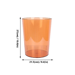 Amosfun Plastic Slim Round Small Trash Can Wastebasket Garbage Container Bin Pot for Bathroom Bedroom Kitchen Home Office Orange
