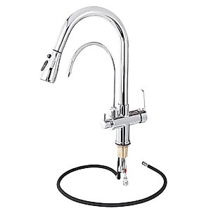 Aqur2020 G1/2 Modern 3 in 1 Filter Purifier Kitchen Faucet Double Handle PullOut Sink Hot Cold Water Tap Touch on Kitchen Sink Faucets