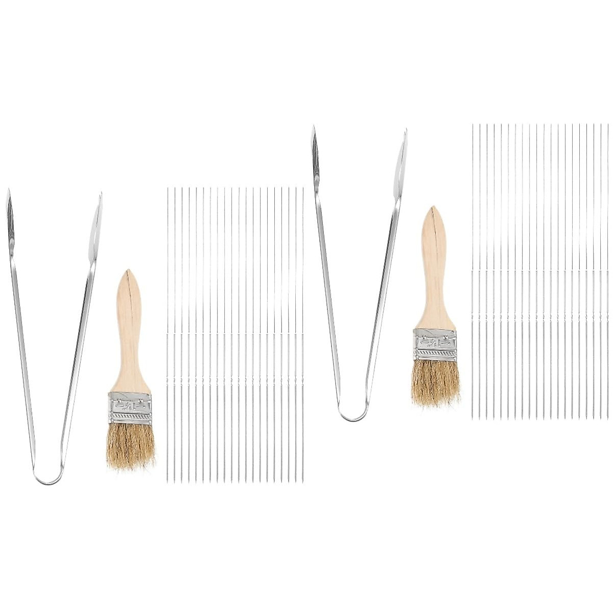 YARNOW 2 Sets Barbecue Tool Set Grill Brush Grilling Tools Grill Cooking Kit Grill Spatula for Outdoor Grill Basting Brush Food Tongs Stainless Steel Cooking Utensils Multifunction